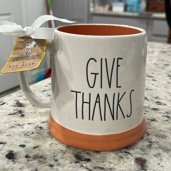 Rae Dunn | Dining | Rae Dunn Double Sided Peanuts Give Thanks 224 Mug ...